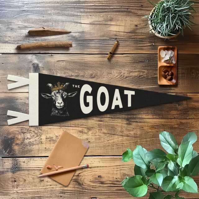 The G.o.a.t Greatest Of All Time Felt Pennant - Vintage Sports Banner ...