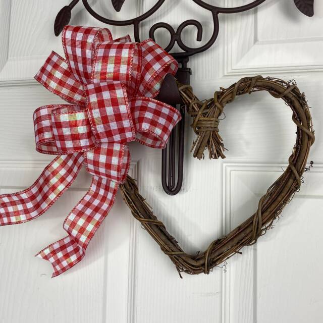 Bow, Gingham Red White Gift Wreath Attachment, Lantern Mailbox Ribbon ...