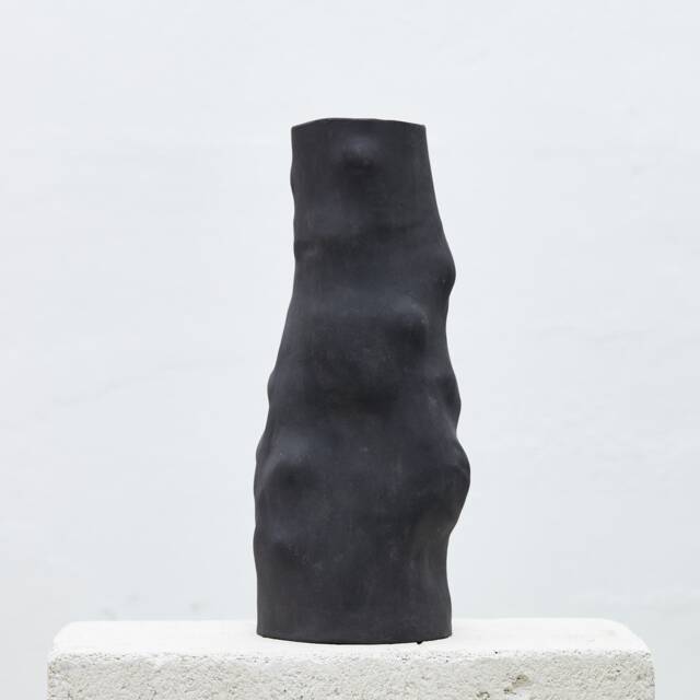 Black Handmade Ceramic Rough Texture Vase by Etsy | ufurnish.com