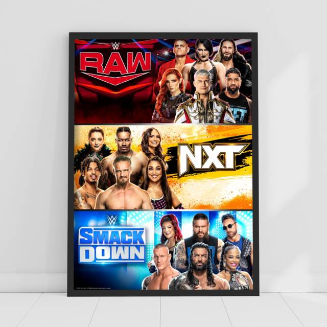 Wwe Print - Group Weekly Programming Poster Wrestling Wall Art by Etsy ...