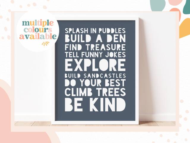 Kids Rules Modern Print - Kids Bedroom Wall Art, Childs Bedroom ...