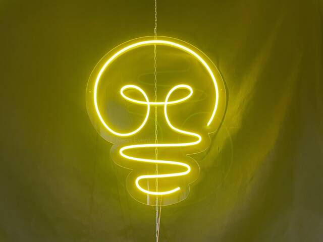 Light Bulb Sign - Led Neon Sign, Wall Decor, Neon Sign, Lamp Wall Art ...