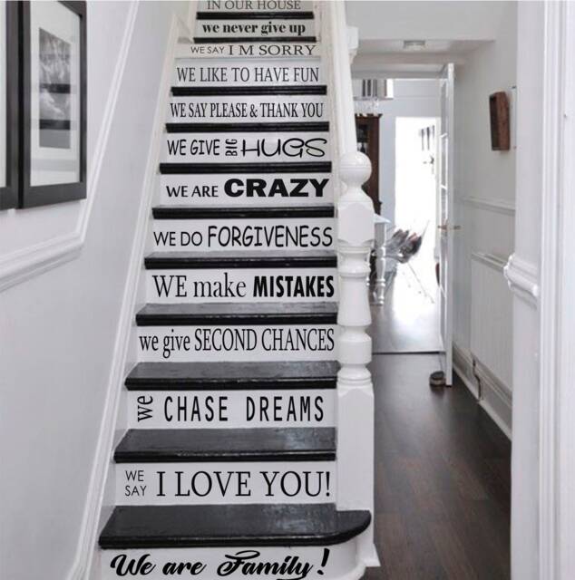 Stairs Decal, Riser Decal, Quote Stair Stickers, Quotes Stairway Decals ...