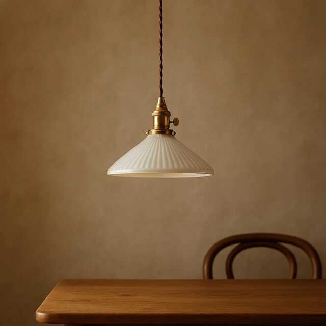Classic White Fluted Ceramic Pendant Light - French Vintage Style ...