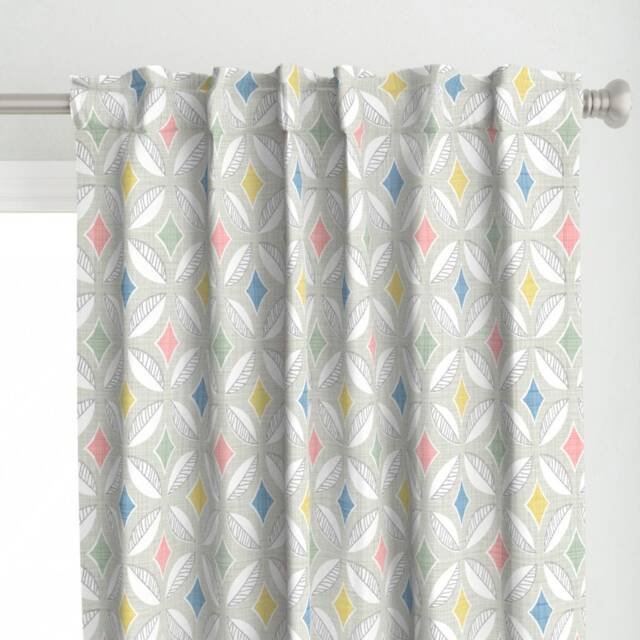 Bright Pastel Curtain Panel - Happy Place By Mia_Valdez Woven Look Mid ...