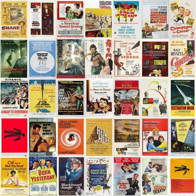 Vintage 1950S Classic Movie Posters - Retro Art in Multiple Sizes 1 Of ...