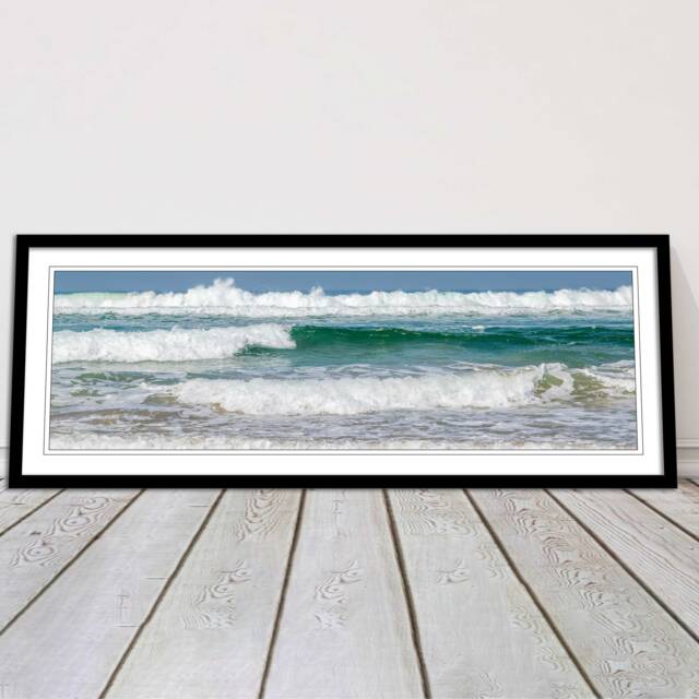 Rolling Surf Waves On The North Cornwall Coast Framed Picture in A Choice Of Frame Colours by ...