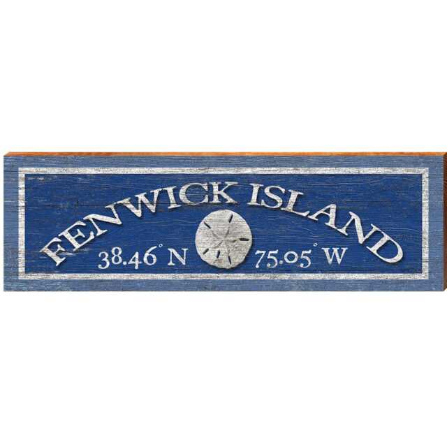 Fenwick Island, Delaware Sand Dollar Latitude Longitude Wooden Sign ...