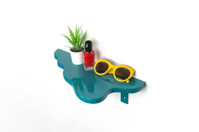 Colorful Shelf - Turquoise Shelf, Wall Art, Home Decor, Aesthetic ...