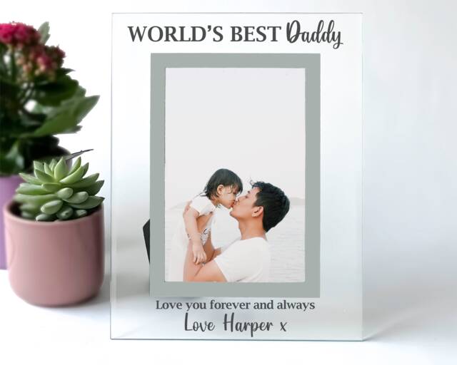 Fathers Day Gift, Dad Photo Frame, Personalised Worlds Best Daddy Frame ...