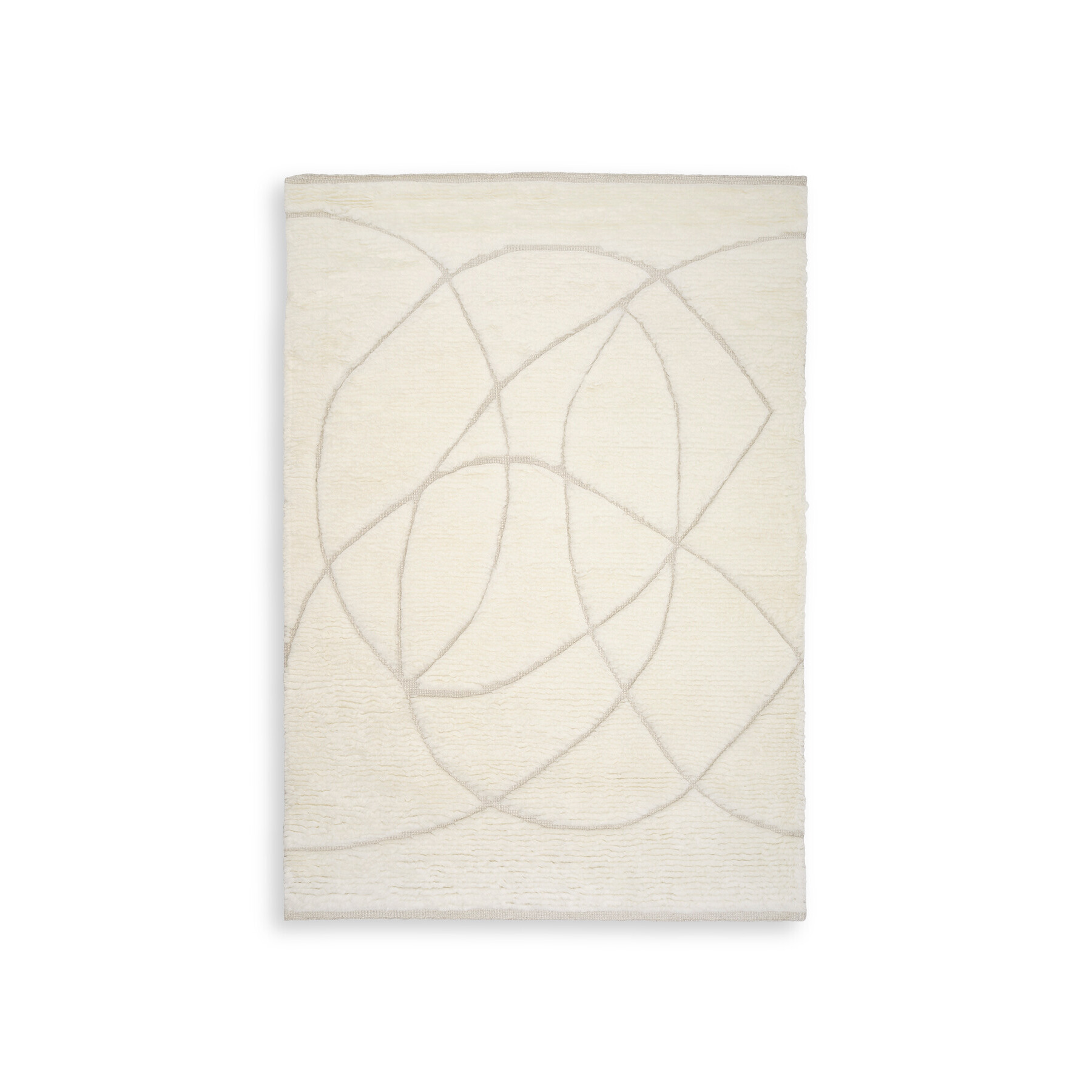Linie Design Lineal Sweep Handmade Knotted Rug - Size 200x300 White by ...