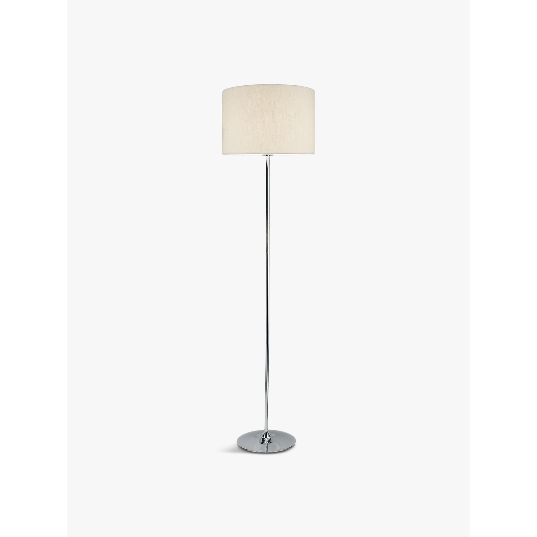 Dar Lighting Delta Floor Lamp with Shade Silver by Fenwick | ufurnish.com