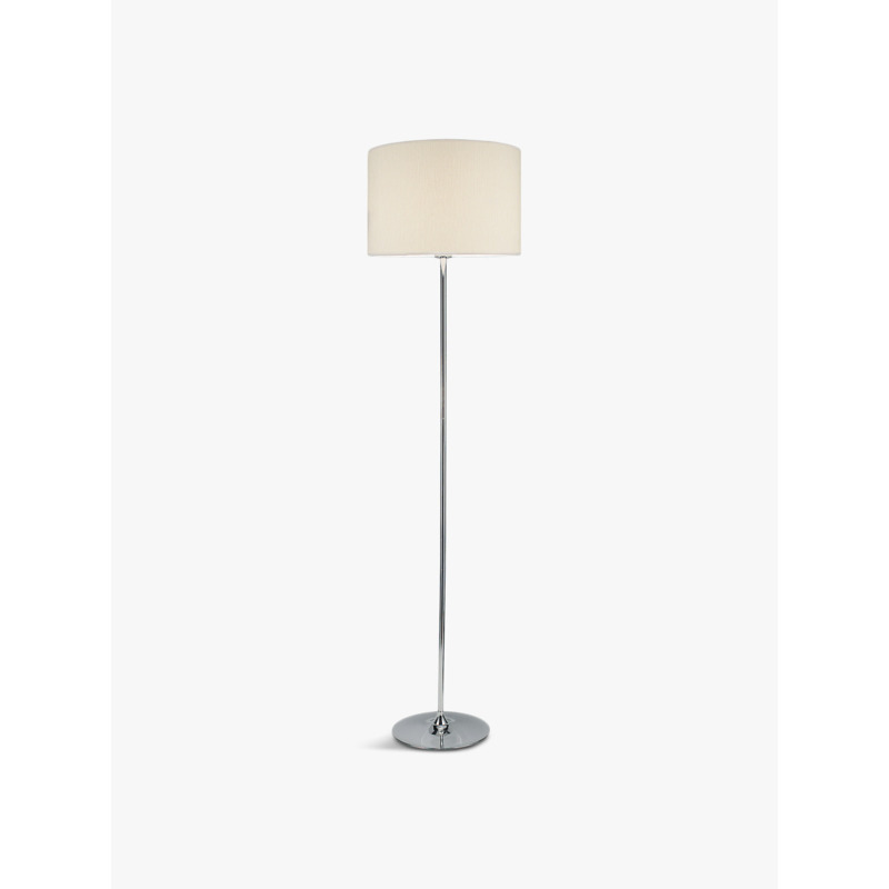 Dar Lighting Delta Floor Lamp with Shade Silver by Fenwick | ufurnish.com