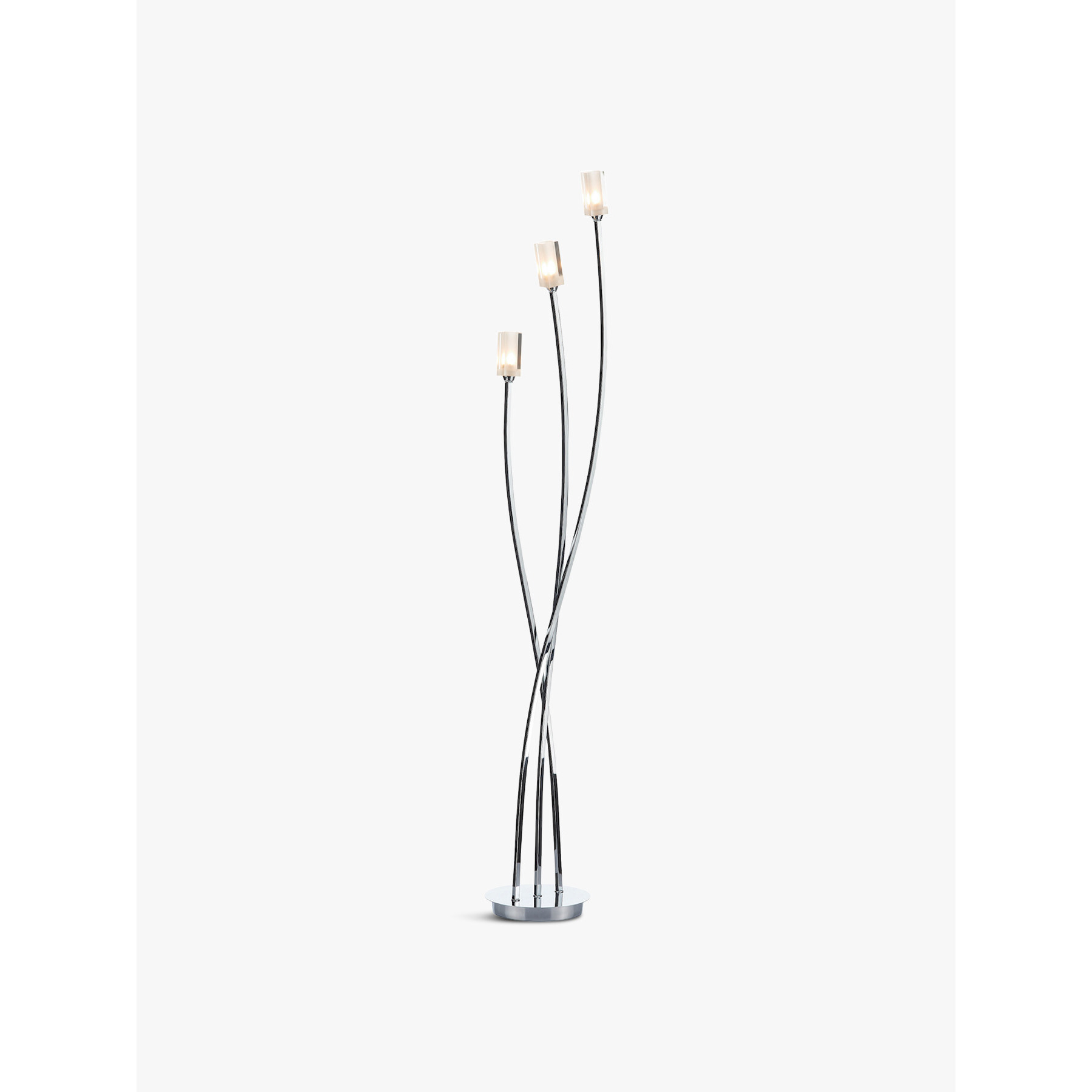 Dar Lighting Morgan 3 Light Floor Lamp Silver by Fenwick | ufurnish.com