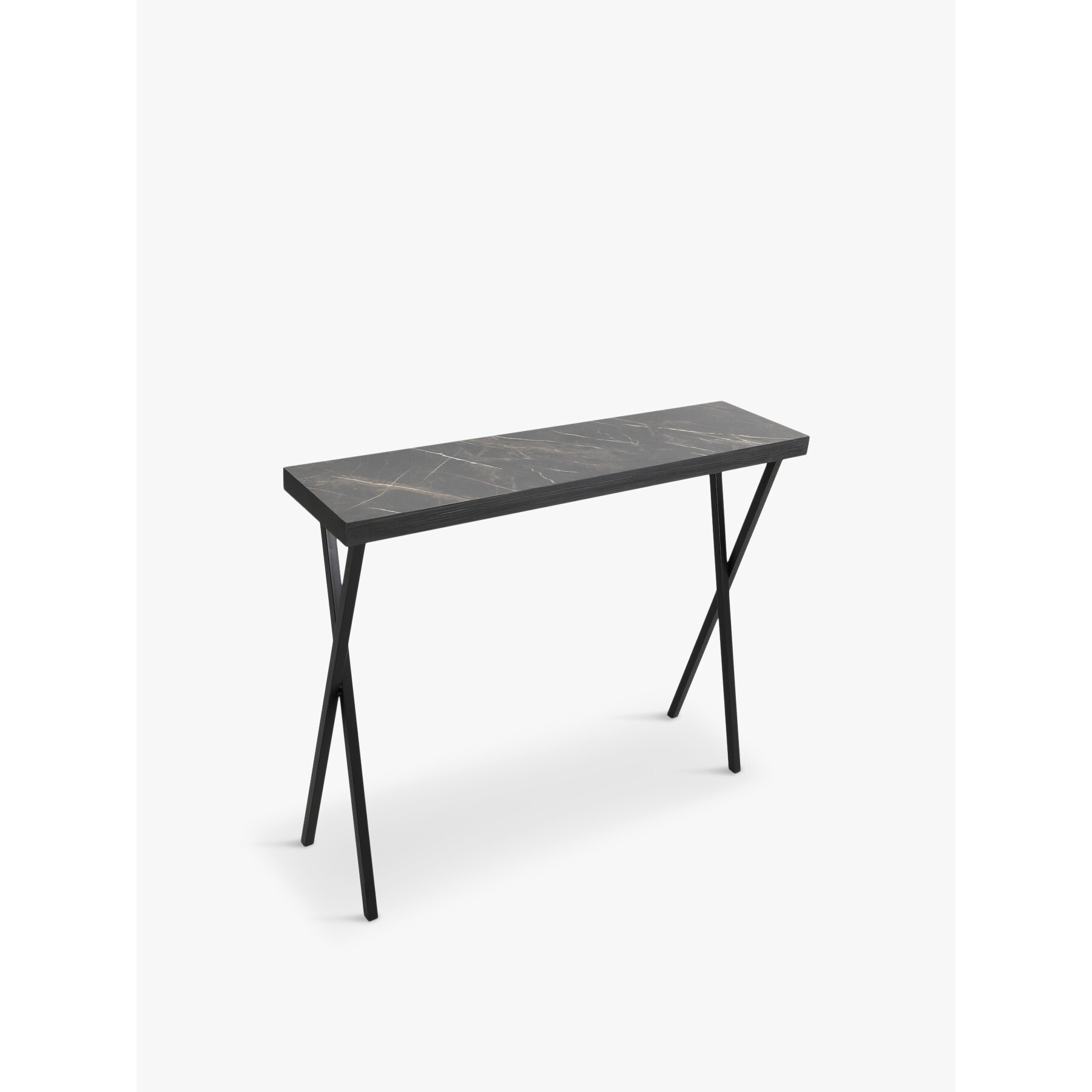Dar Lighting Data Dark Marble Effect Console Table Black by Fenwick ...