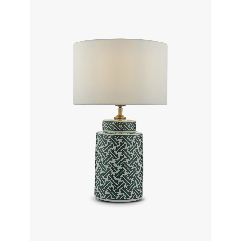 Dar Lighting Reese 1 Light Ceramic Table Lamp Base Green by Fenwick ...