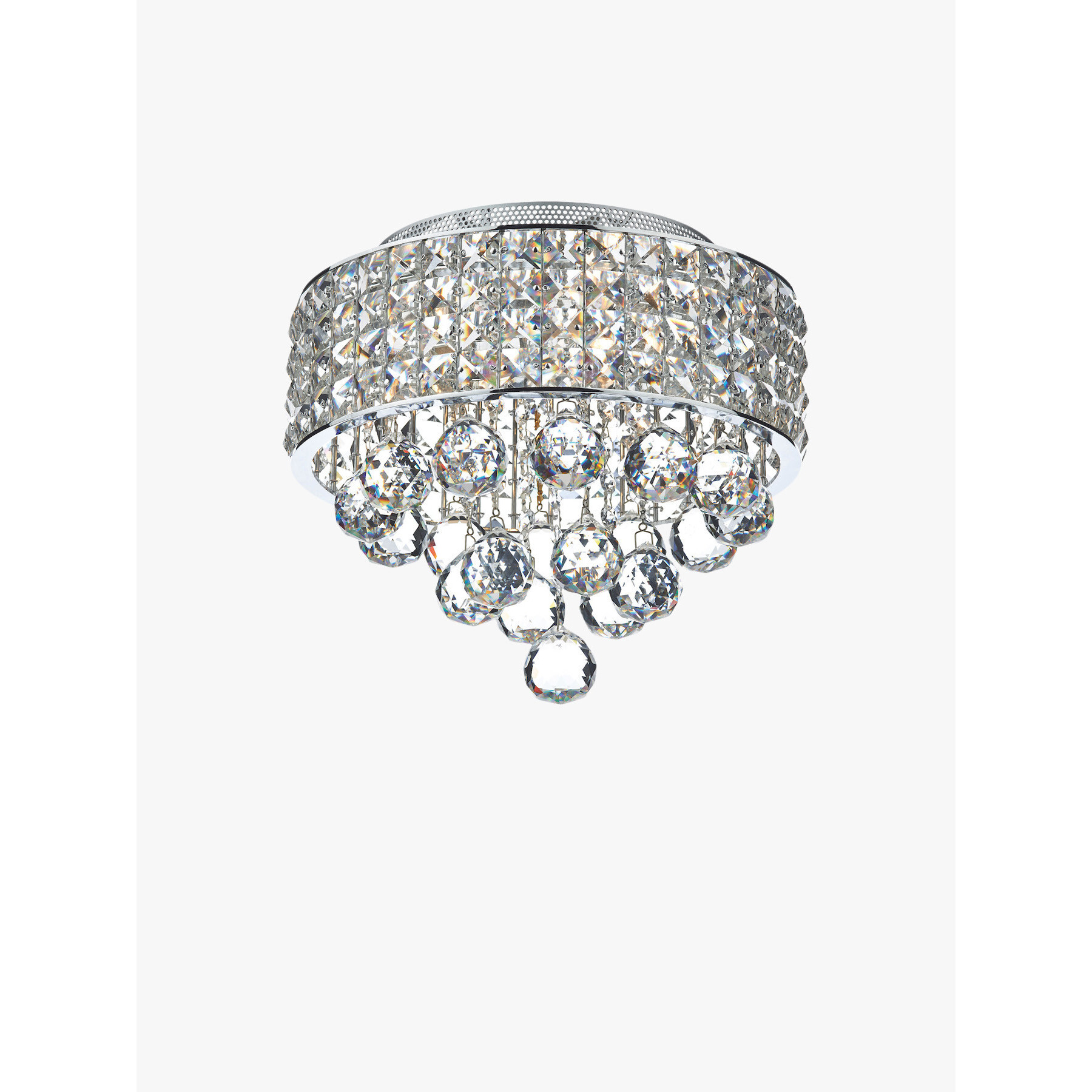 Dar Lighting Matrix Flush Light Silver by Fenwick | ufurnish.com