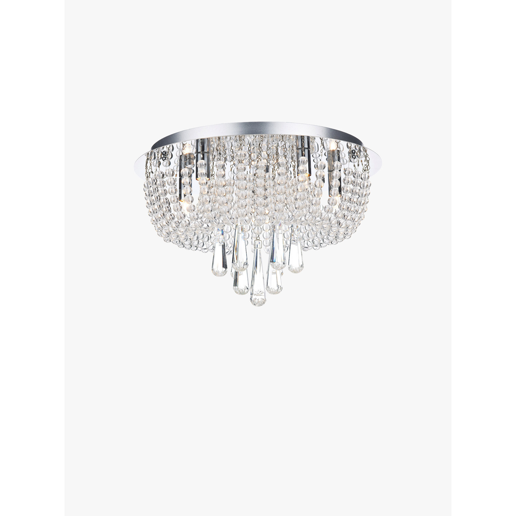 Dar Lighting Saigon Flush Light Silver by Fenwick | ufurnish.com