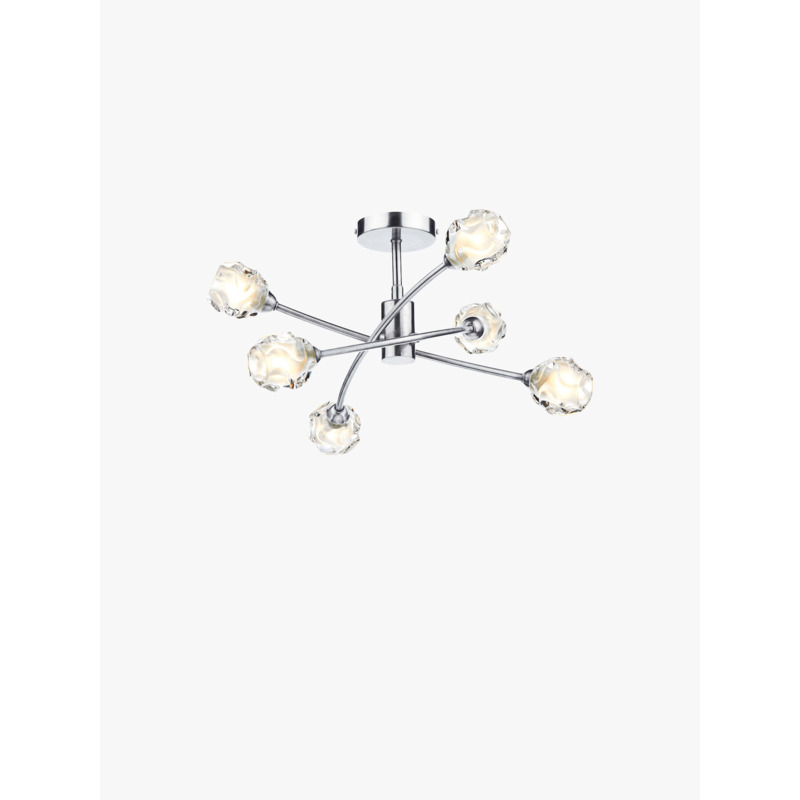 Dar Lighting Seattle Semi Flush Light Silver by Fenwick | ufurnish.com