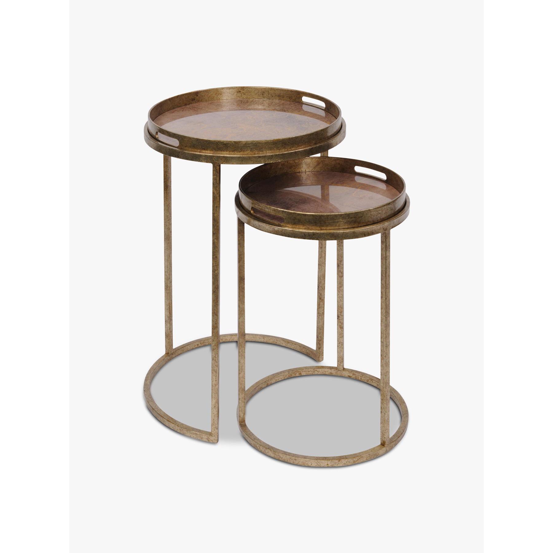 Libra Interiors Vienna Antique Gold Atlas Set Of 2 Side Tables by ...