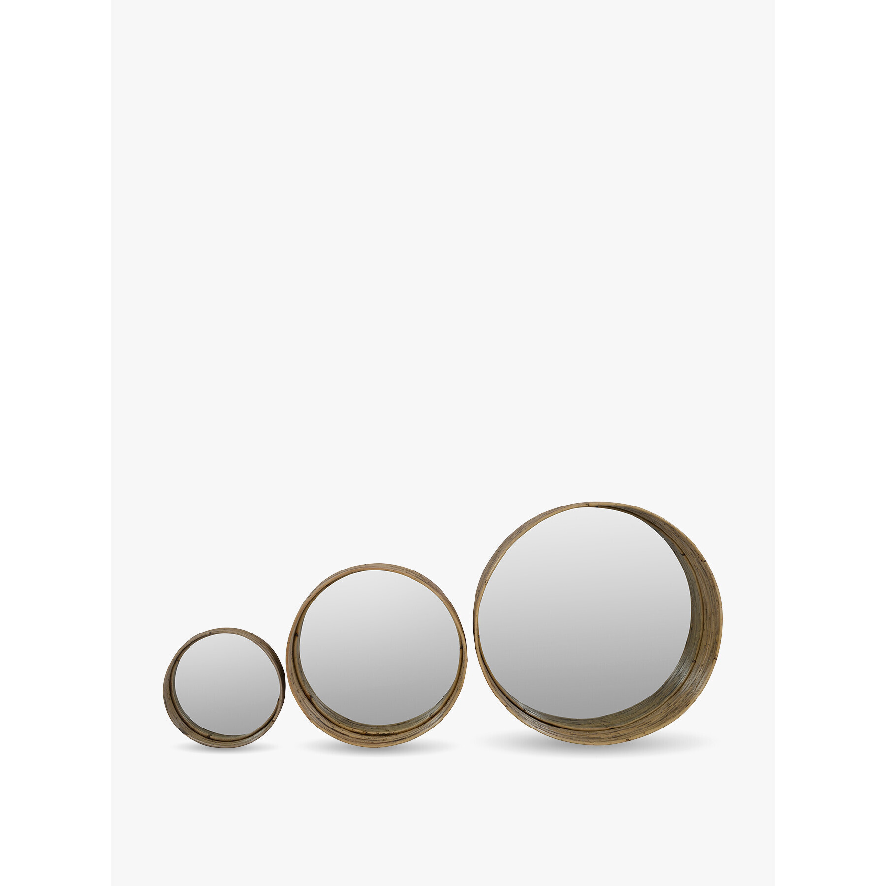 Libra Interiors Latoma Set of 3 Mirrors - Size 60x60x20 Light Brown by ...