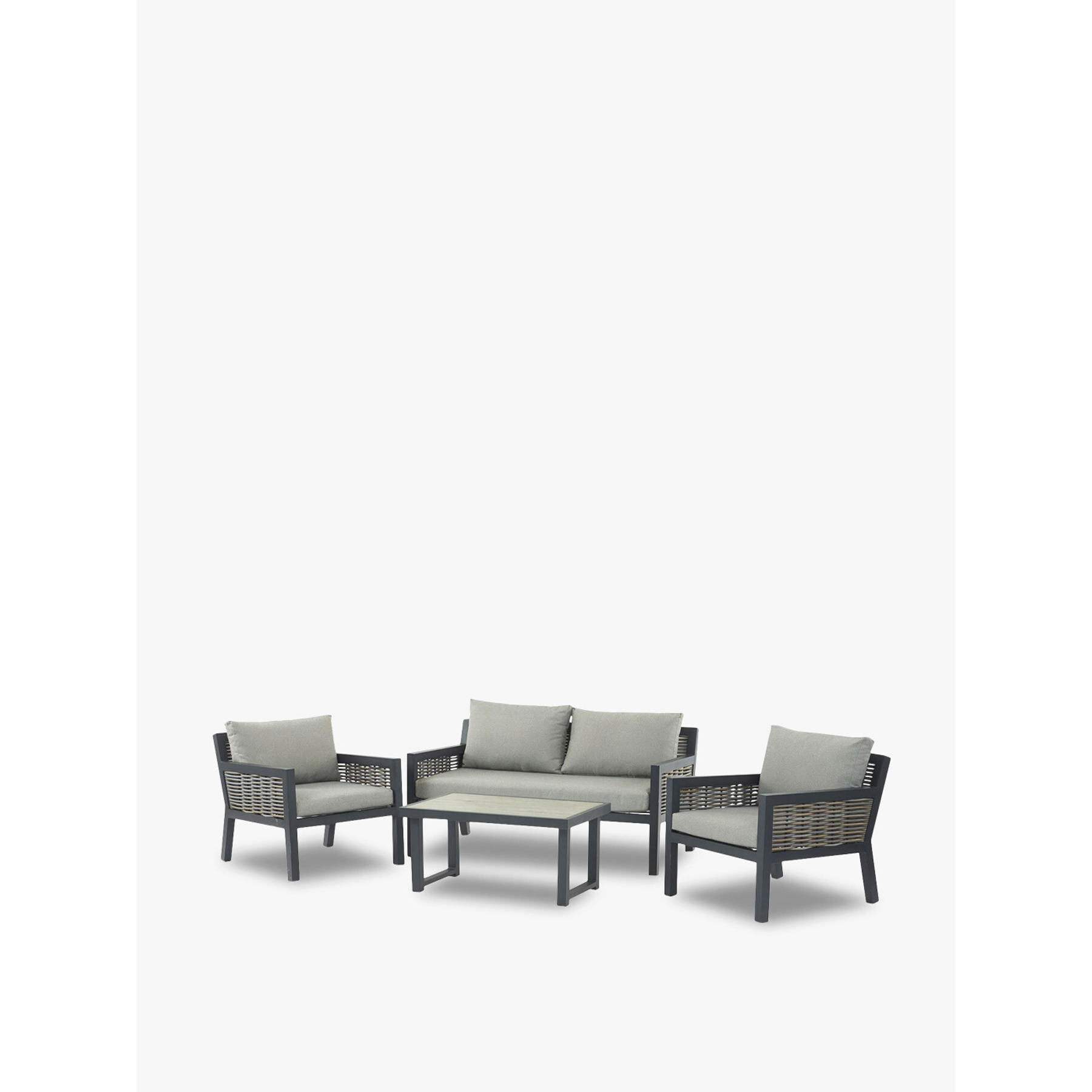 Bramblecrest Portofino Wicker Sofa and Coffee Table Set Grey by Fenwick ...