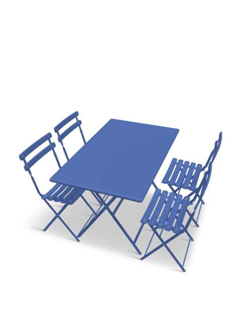 EMU Arc En Ciel Foldable 4-Seater Dining Set in Marine Blue by Fenwick ...
