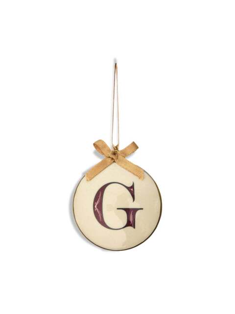 Tinker Tailor Enamel Round Alphabet Letter Bauble in White/Red, Size G ...