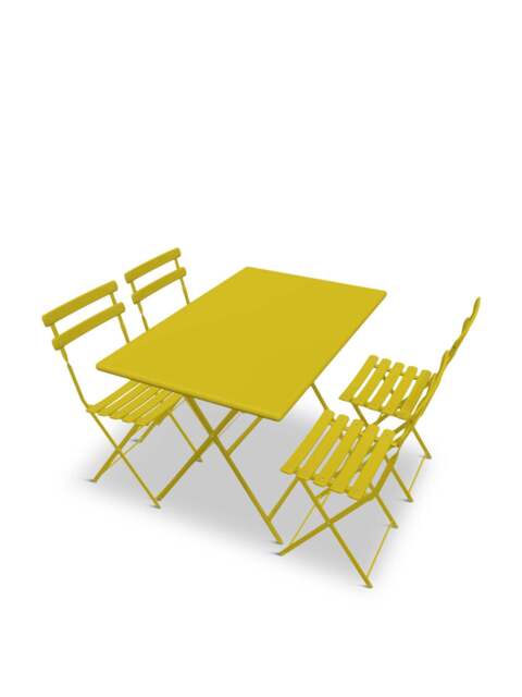 EMU Arc En Ciel Foldable 4-Seater Dining Set in Yellow by Fenwick ...