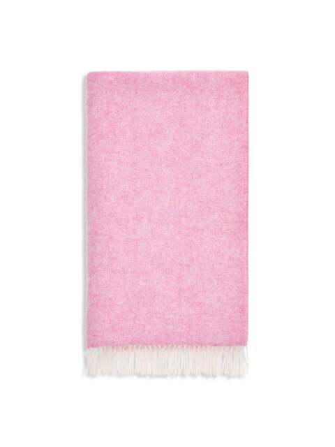 Bronte Herringbone Blanket in Pale Pink, Lambswool by Fenwick ...