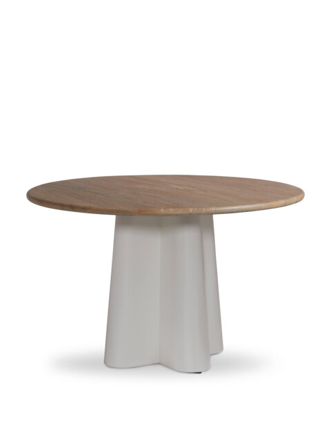 Barker and Stonehouse Femi Clover White and Brown Round Dining Table by ...