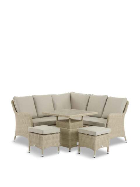 Bramblecrest Tetbury Rattan Mini Corner Sofa With Dual Height Tree-Free Top Table & 2 Stools by ...