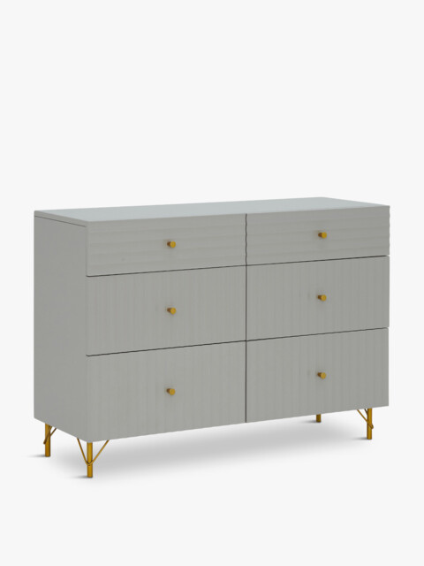 Barker and Stonehouse Verity 6 Drawer Wide Chest Grey by Fenwick ...