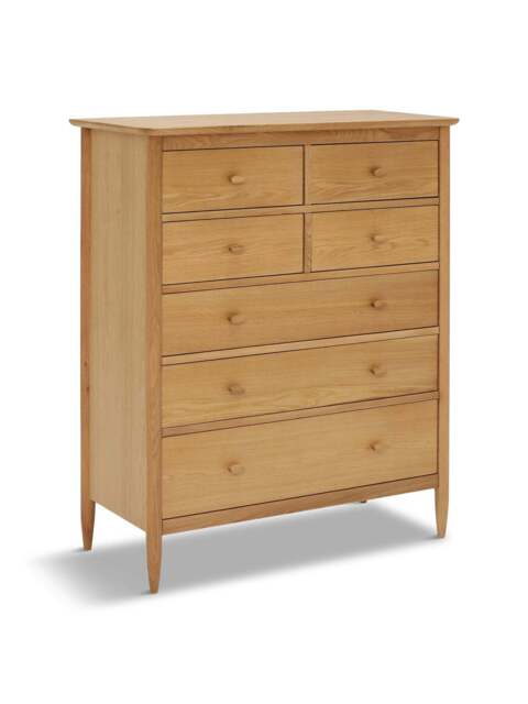 Barker and Stonehouse Teramo Oak Wood 7 Drawer Tall Wide Chest in ...