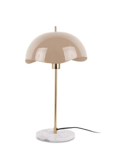 Present Time Table Lamp Waved Dome in Soft Brown by Fenwick | ufurnish.com