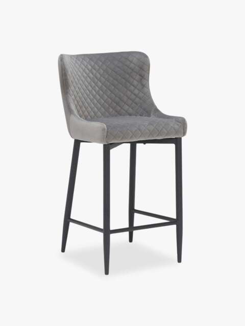 Barker and Stonehouse Rivington Fabric Counter Stool in Dark Grey ...