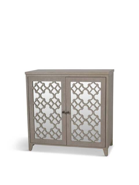 Laura Ashley Grey Greystead Wooden Mirrored Slim Sideboard, Size ...