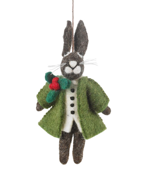 Felt So Good Handmade Felt Hector Christmas Hare Hanging Decoration by ...