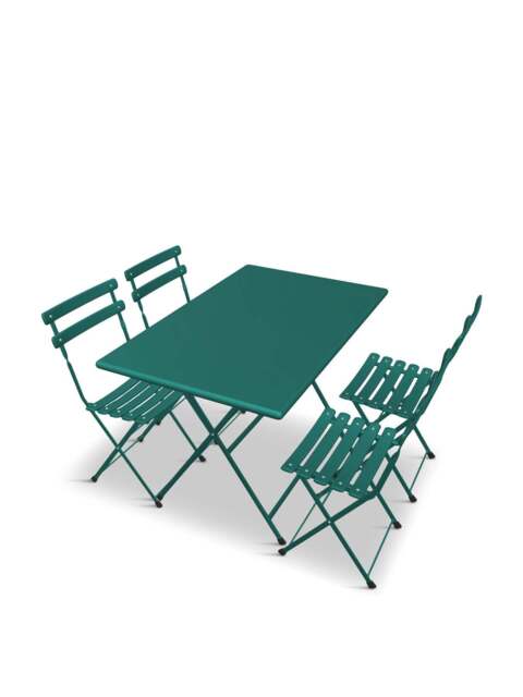 EMU Arc En Ciel Foldable 4-Seater Dining Set in Ocean Green by Fenwick ...