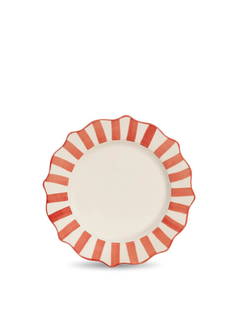 Anna + Nina Candy Cane Scalloped Dinner Plate by Fenwick | uFurnish.com