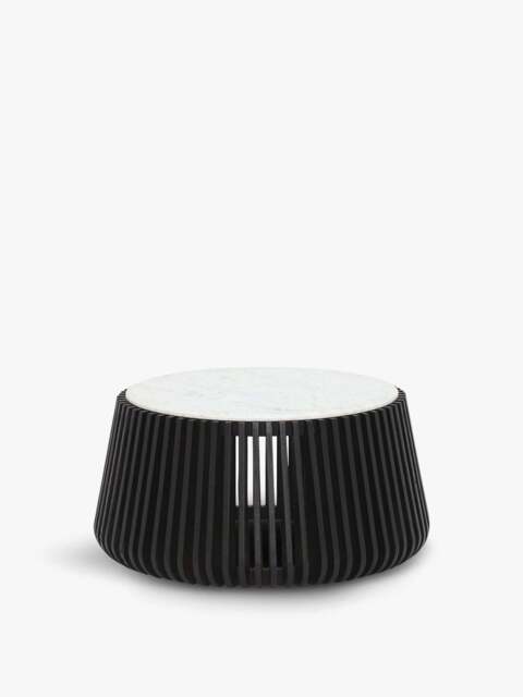Barker and Stonehouse Nero Coffee Table, White Marble in Black by ...