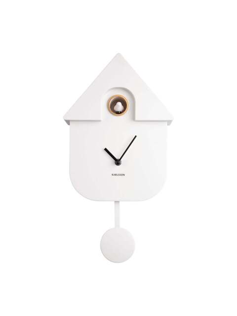 Present Time Wall Clock Modern Cuckoo Abs in White by Fenwick ...