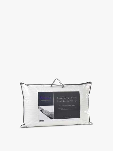 Relyon Superior Comfort Slim Latex Pillow in White, Cotton, Size ...