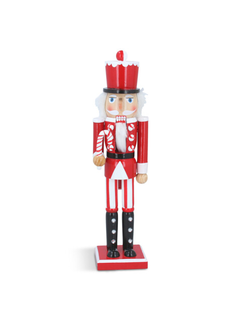 Gisela Graham Red & White Wood Nutcracker with Candy Cane by Fenwick ...
