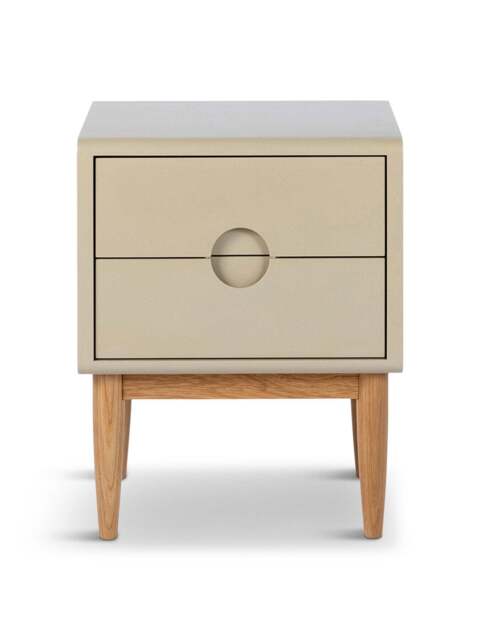 Heal's Amira 2 Drawer Bedside Table Painted Oatmeal in Beige by Fenwick ...