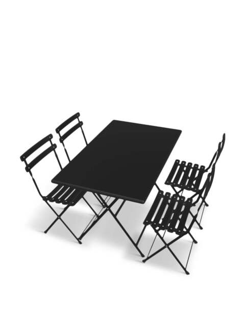 EMU Arc En Ciel Foldable 4-Seater Dining Set in Black by Fenwick ...