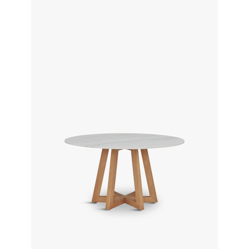 Barker and Stonehouse Shiloh Round Dining Table, White Marble by ...