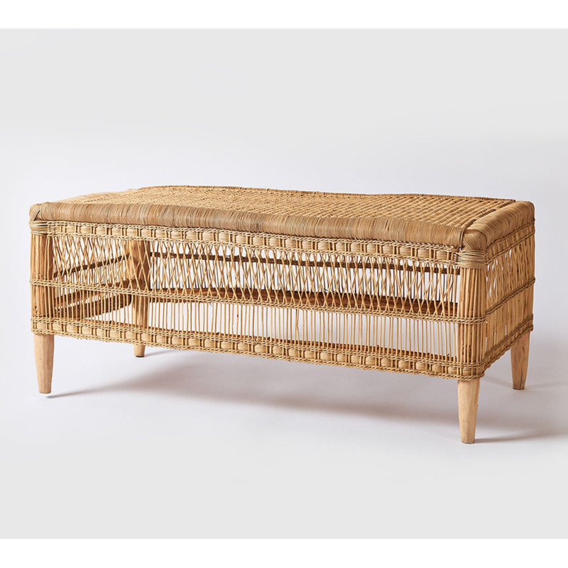 Hadeda Natural Rattan Bench by French Bedroom | ufurnish.com