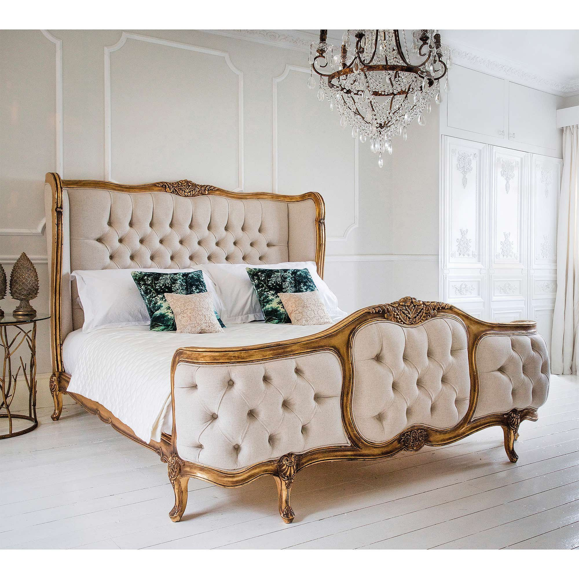 Palais de Versailles Linen Upholstered Bed (Superking) by French ...