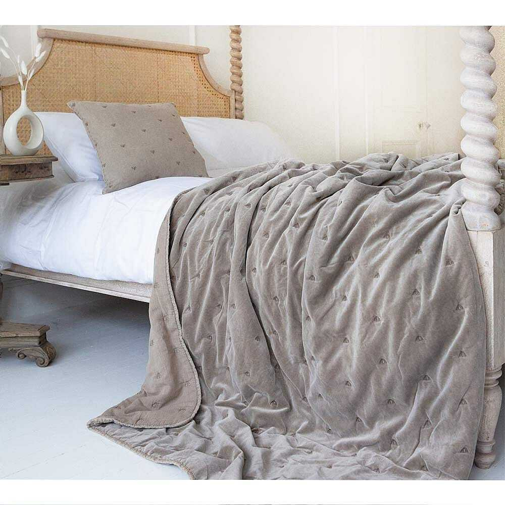 Bumblebee Fawn Velvet Bedspread by French Bedroom | ufurnish.com